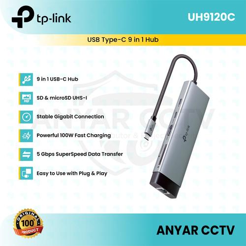 Jual TP-Link UH9120C USB Hub Type C 9 in 1 USB3.0 to 5Gbps Ethernet LAN Internet SD Card Plug ...