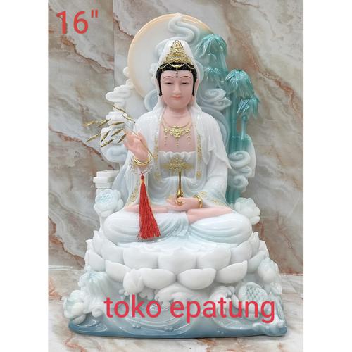 Jual patung dewi kwan im / kwan in / guan yin - marmer - bambu - duduk ...