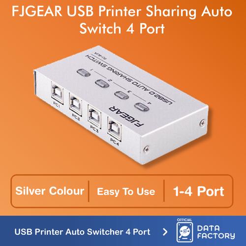 Jual USB Auto Switch 4 Port Printer USB 2.0 FJGEAR Automatic Data ...