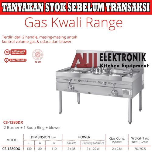 Jual Getra Tipe CS-1380DX Kompor Gas Kwali Range 2 Burner 1 Soup Ring ...