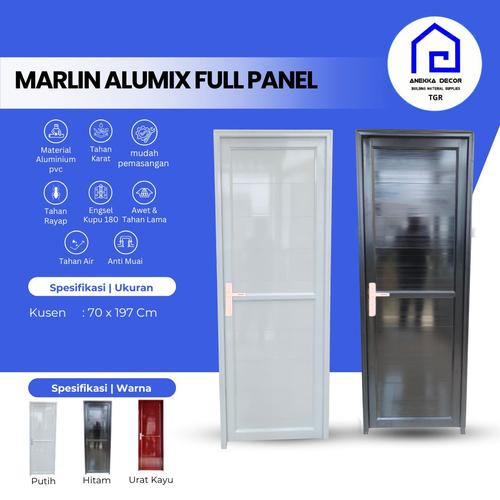 Jual Pintu kamar mandi Aluminium Marlin Platinum full panel 70x197 CM ...