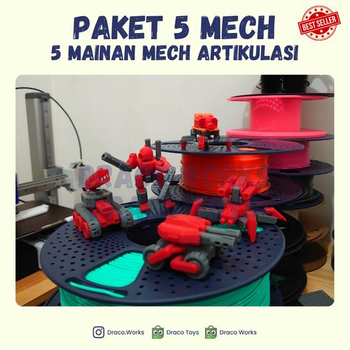 Jual Paket 5 Mech Tank - Lima Articulated Tank Mainan Anak Toys ...