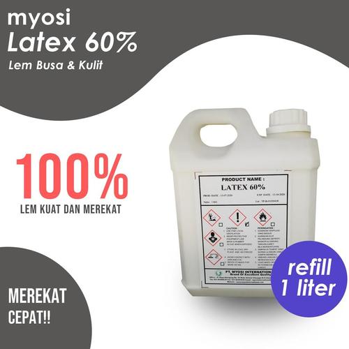Jual Myosi Lem Latex Cair 60% untuk Busa / Kulit Latex 1 Liter Lem ...