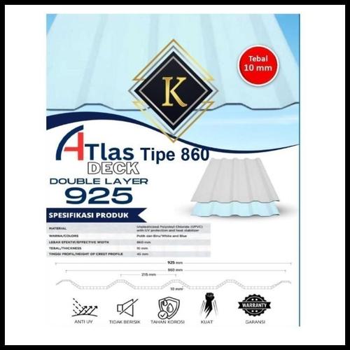 Jual Material Bangunan Atap Atlas Deck 860 Panjang 5 Meter Od Twinwall ...