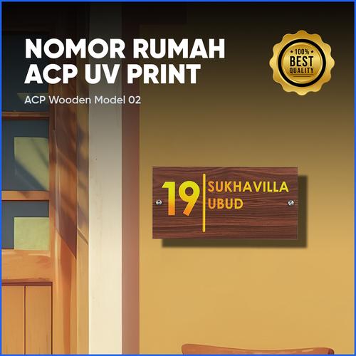 Jual Nomor Rumah Wooden Bahan ACP Huruf UV PRINT GRADASI 15 x 30cm ...