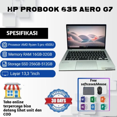 Jual HP Probook 635 G7 aero Ryzen 5 Pro 4500 Ram 16GB/32GB SSD 256GB ...