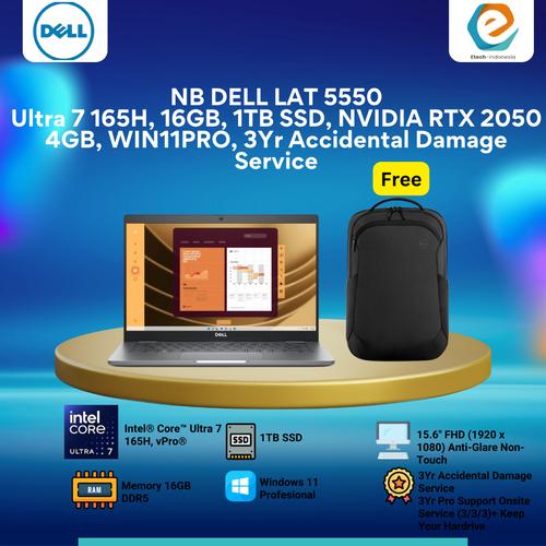 Jual NB DELL LAT 5550 Ultra 7 165H, 16GB, 1TB SSD, NVIDIA RTX 2050 4GB ...