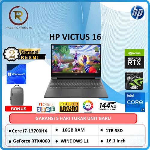 Promo LAPTOP HP VICTUS 16 I7 13700HX RTX4060 8GB/ RAM 16GB 1TB SSD W11 ...