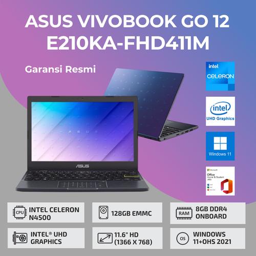 Jual Asus Vivobook Go 12 E210KA-FHD411M / N4500 / RAM 8GB / 128GB EMMC ...