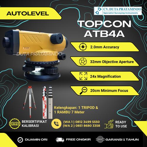 Jual Autolevel/Waterpass TOPCON ATB-4a ATB4a PLUS Tripod & Rambu Ukur 7m - Kota Surabaya - Duta ...