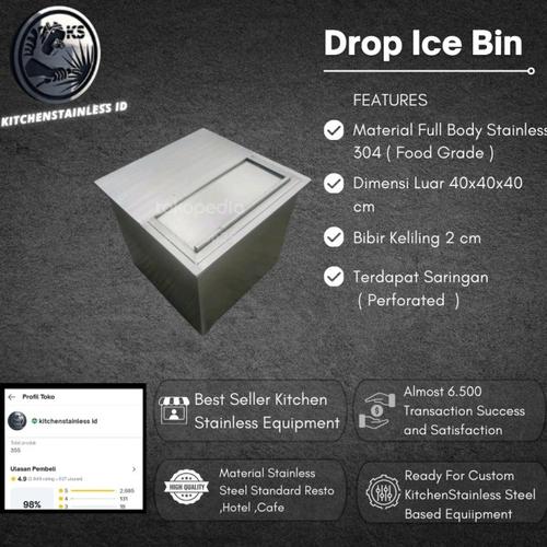 Jual Ice bin / Tempat Es / Ice Box Stainless /Drop Ice Bin Stainless ...