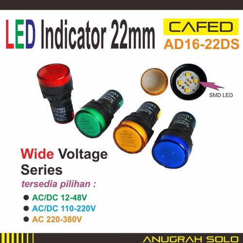 Jual LED Pilot Lamp Lampu Indikator AC DC 22mm CAFED - Sparepart ...