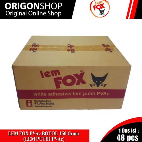 Jual Lem Fox PVAC Botol 150 gram Lem Kertas Lem Kayu (HARGA GROSIR) 1 Dus = 48 Pcs Lem Super ...