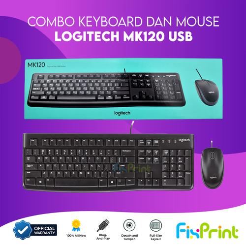 Jual Keyboard Logitech K120 Kabel USB Combo Keyboard Plus Mouse MK120 ...