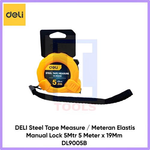 Jual DELI Steel Tape Measure / Meteran Elastis Manual Lock 5Mtr 5 Meter ...