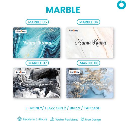 Jual eMoney Flazz Tap Cash Brizzi Marble Nama Kartu Custom eToll UV ...