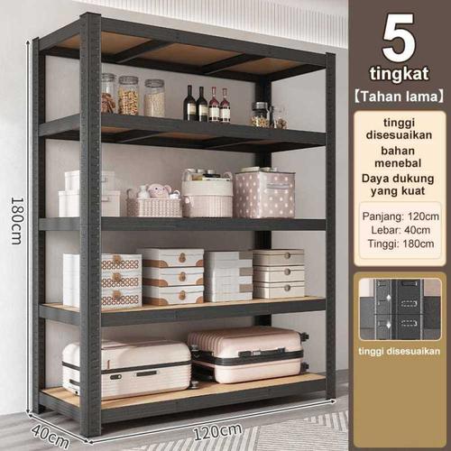 Promo Rak Susun 5 Tingkat Multifungsi Bahan Rangka Besi Baja Kokoh ...