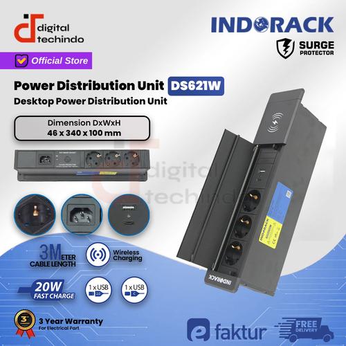 Promo INDORACK PDU 6 Outlet w/ USB & C Port, Wireless Charger, Smart ...