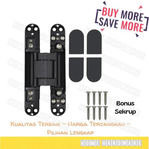 Promo Hidden Hinge Engsel Tanam Pintu Door Hinge Invisible Hitam Tebal ...