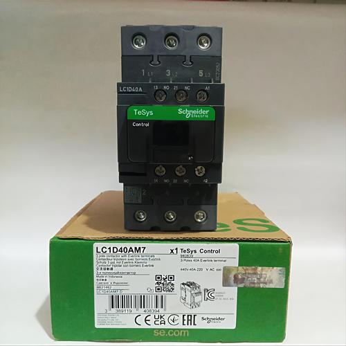 Jual Contactor Kontactor LC1D40AM7 Slim 3P 220VAC 60A Schneider ...
