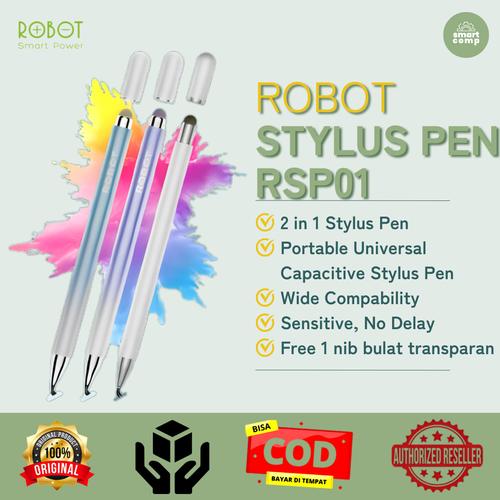 Promo ROBOT RSP01 Universal 2 in 1 Capacitive Stylus Pen for Mobile ...