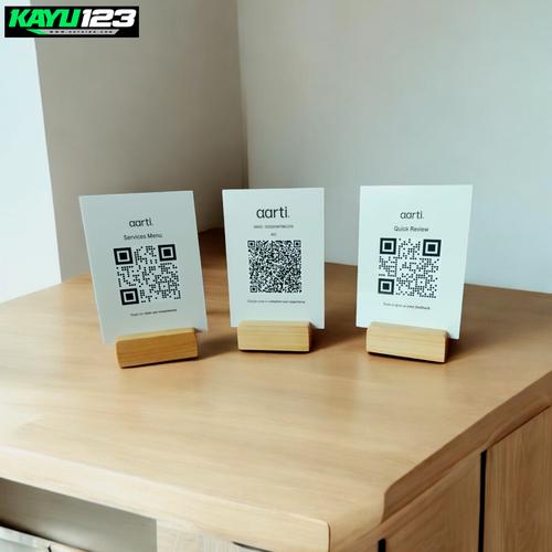 Jual Sign Holder Kayu Akrilik Menu Holder Kayu Tempat Menu Kartu Nama ...