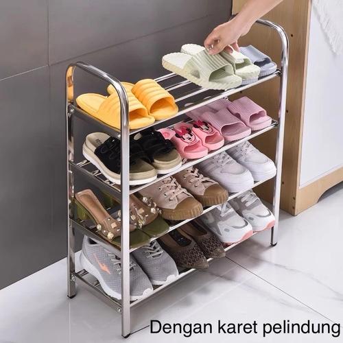 Jual RAK SEPATU STAINLESS STEEL MULTIFUNGSI RAK SUSUN RAK SANDAL / RAK ...