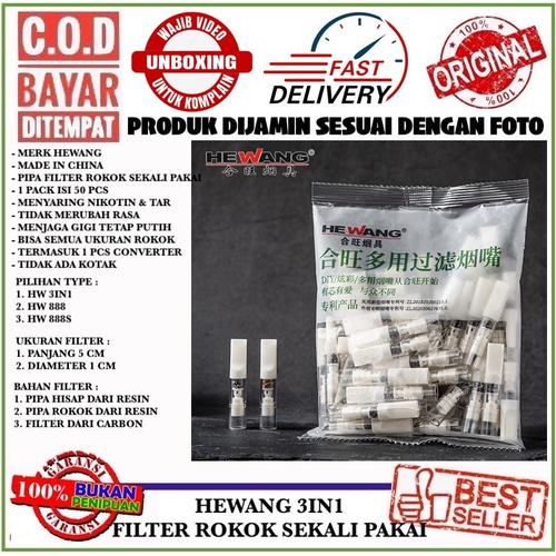 Jual FILTER ROKOK SEKALI PAKAI HEWANG 3 IN 1 KRETEK FILTER MILD SLIM ...