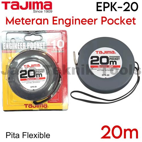Jual Meteran Engineer Pocket Tajima 20 m Roll Meter Flexible Steel Besi ...