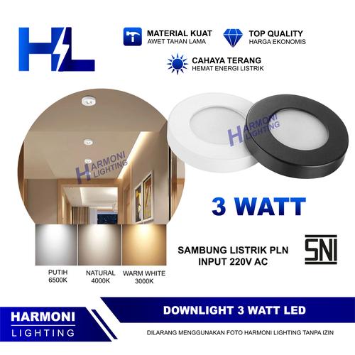 Jual downlight outbow 3 Watt led lampu plafon lemari kitchen set ...