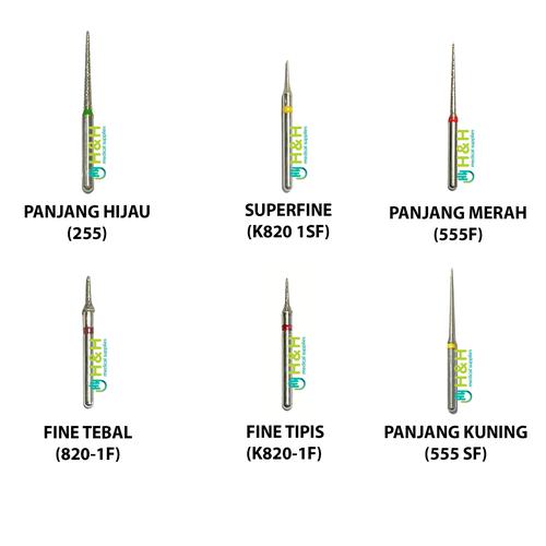 Jual Dental Bur Slicing / Diamond Slicing Bur / Bur Tapered Fissure ...