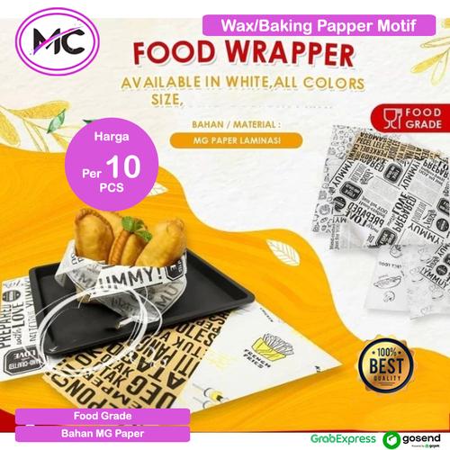 Jual Kertas Nasi Motif Koran Roti Paper Kertas Baking Alas Burger Kebab ...