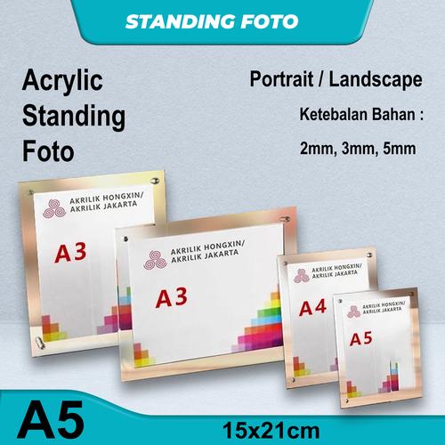 Jual BINGKAI FOTO /STANDING FRAME /POSTER Akrilik A5 - 2+2mm 37x46cm ...
