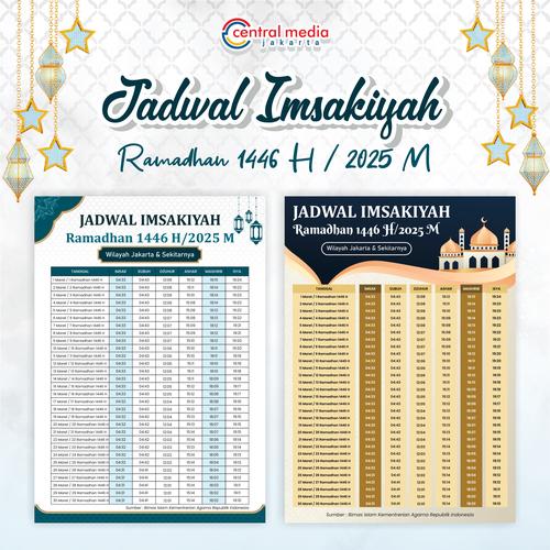 Jual Cetak Brosur Jadwal Imsakiyah Ramadhan 1446 Hijriyah Puasa 2025 Flyer - A4 21x29,7 cm ...
