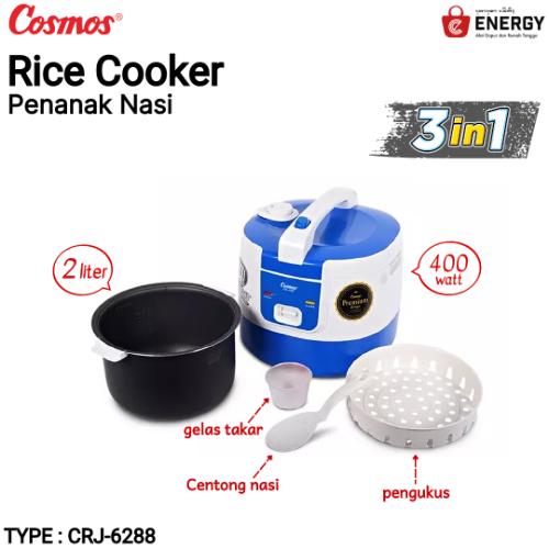 Jual Cosmos Rice Cooker 2liter Cosmos Harmond CRJ-6288 Magic Com 3 in 1 ...