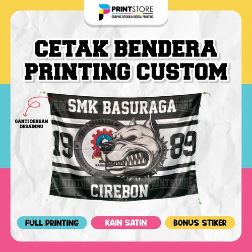 Jual Cetak Bendera Custom Full Printing Bahan Kain Satin Free Stiker ...