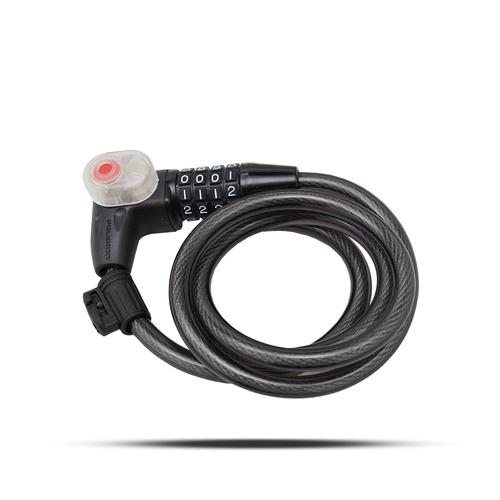 Jual LOCK SPIRAL POLYGON WITH KEY, NUMBER & LIGHT gembok sepeda - Black ...