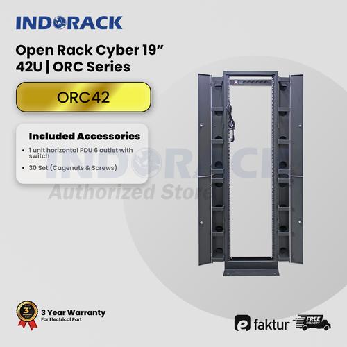 Promo Indorack ORC42 Open Rack Cyber 42U Rak Server 42U 19" Rak CCTV ...