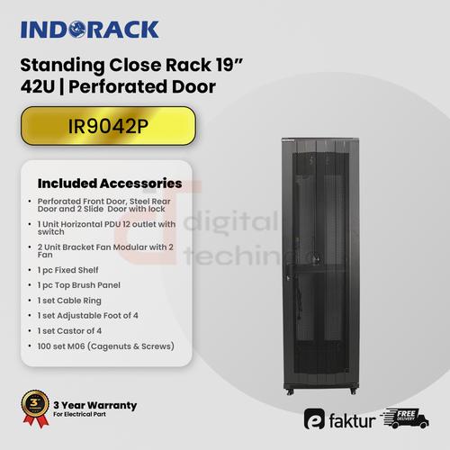 Promo Indorack IR9042P Close Rack 42U Depth 900mm Perforated Door Rak ...