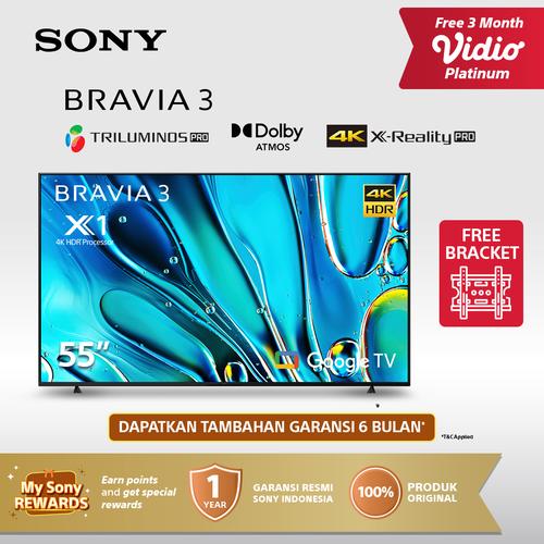 Promo SONY Bravia 3 LED 4K HDR Google TV 55 Inch K-55S30 Cicil 0% 3x ...
