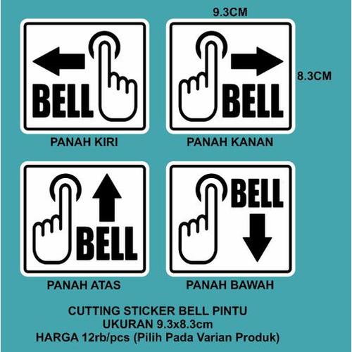Jual CUTTING STICKER BELL PINTU TOMBOL BELL RUMAH PANAH KANAN KIRI DLL ...