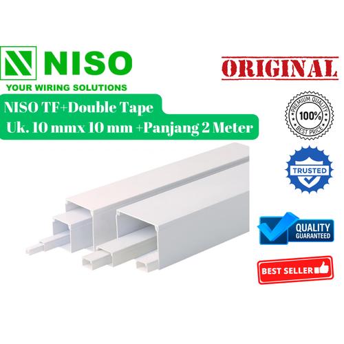 Jual Niso Kabel Duct PVC TF 10x10 mm 10 x 10 Double Tape Lem Perekat 2 ...