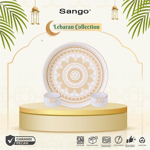 Jual SANGO Set Piring Makan dan Tempat Saus Mandala White (Isi 3 ...
