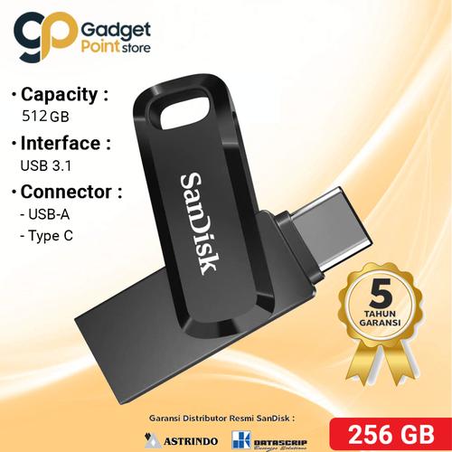 Jual SanDisk Ultra Dual Drive Go USB Type C Flashdisk 256GB (Sdddc3 ...