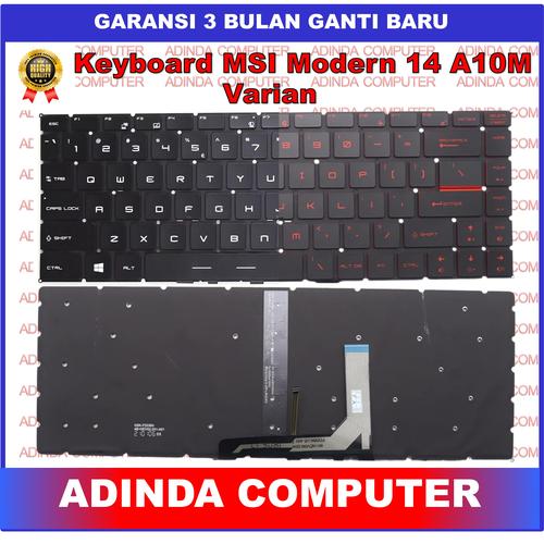 Jual Keyboard MSI Modern 14 A10M A10RAS A10SC A10rb MS-14B3 Black With WHITE BACKLIGHT - Kab ...