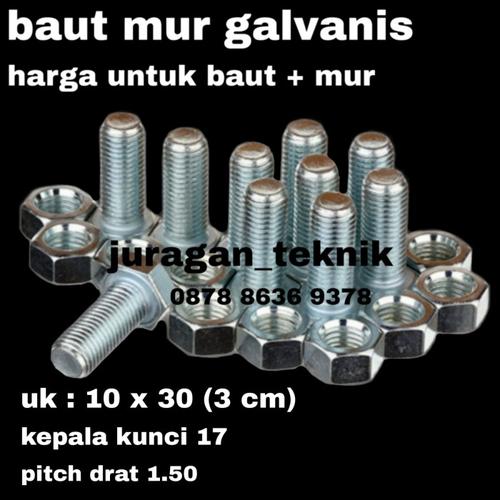 Jual mur baut 10x30 / bmp m10×30 galvanis / bmp m10x30 murah - Jakarta Utara - Juragan_Teknik ...