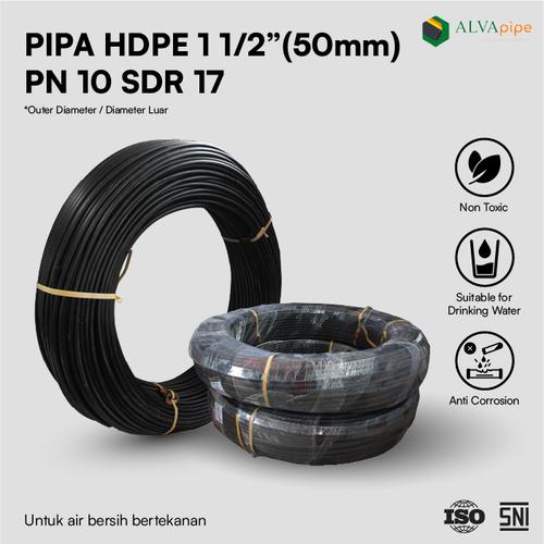 Jual ALVApipe Pipa Air HDPE 1 1/2 Inch (50 mm) PN 10 Pipa Air Bersih Standar SNI Kualitas Tinggi ...