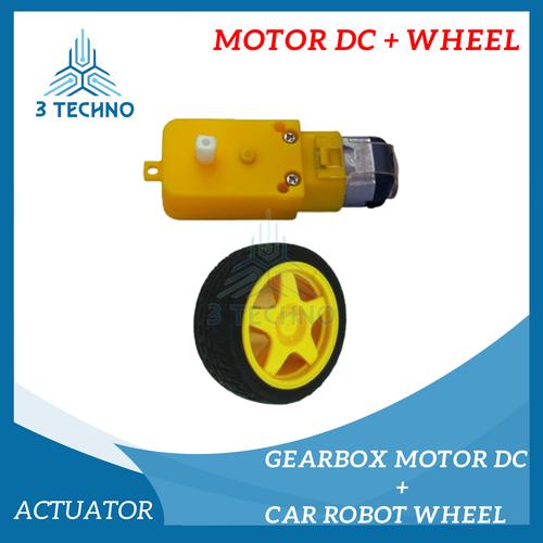 Jual Gearbox Motor DC Kuning Dan Roda Smart Car Robot Wheel - Jakarta ...