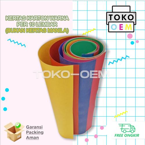 Jual 10 Lembar Kertas Karton Warna Tebal Bukan Manila 86cm x 61cm (1 ...