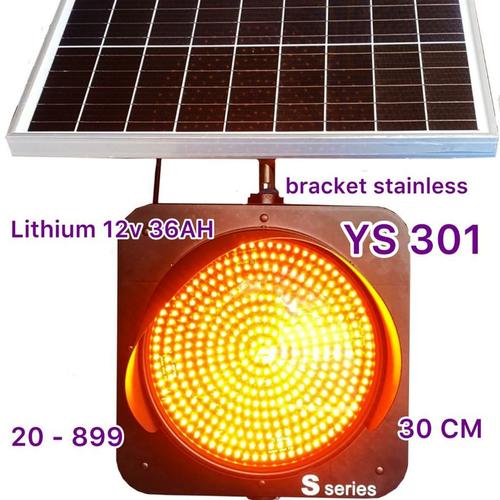 Jual lampu traffic light kuning solar cell s series lampu warning light ...